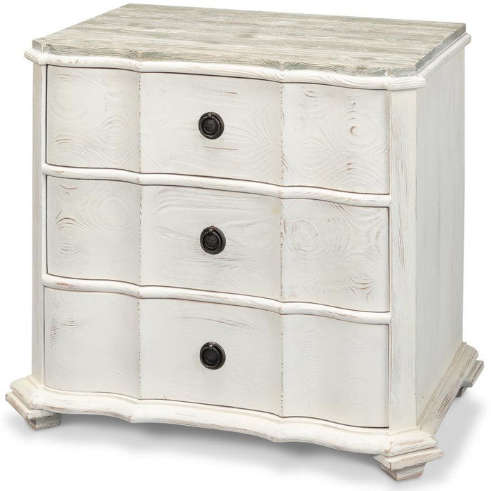 Moonlight White 3-Drawer Nightstand
