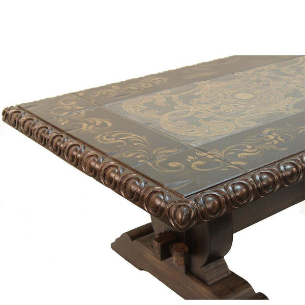 Navarra Painted Scroll Top Dining Table