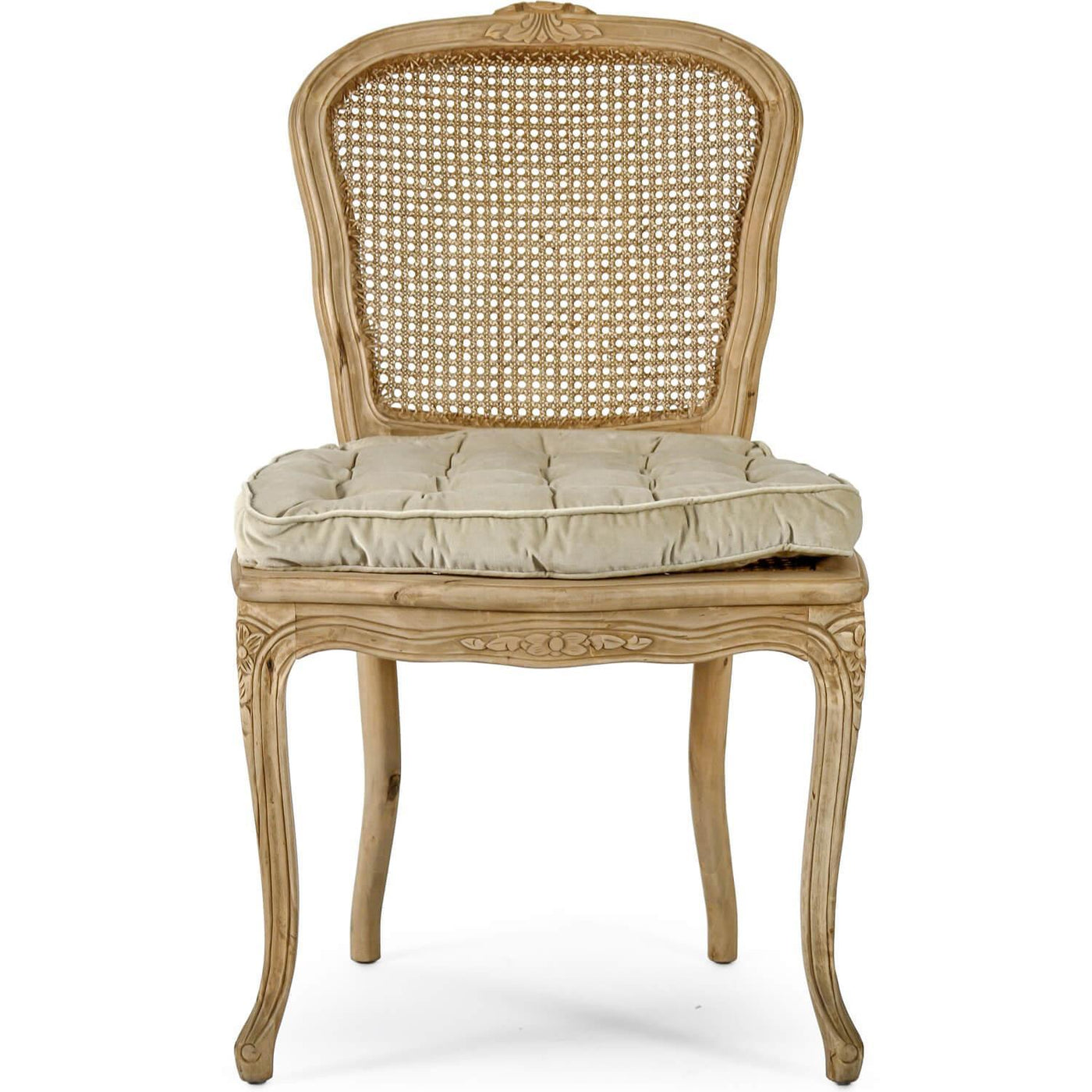 Oak Cane Back Dining Chairs - Pair