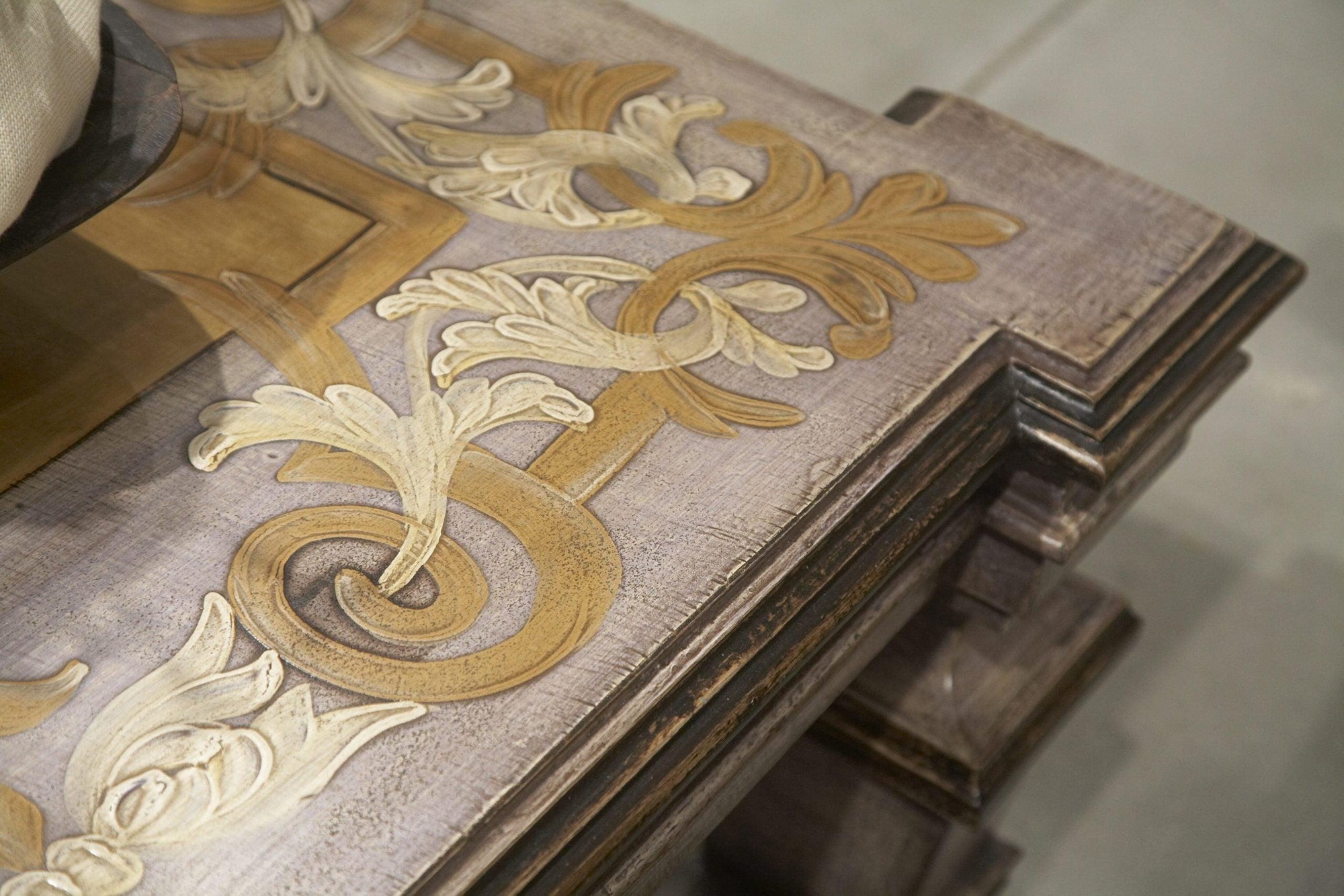 Painted Scroll Top Coffee Table