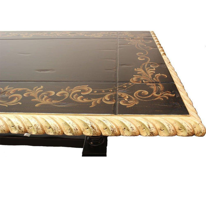 Pamplona Spanish Scroll Top Dining Table