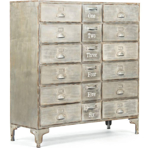 Patina Metal Numbers Chest | Industrial Chic – Belle Escape