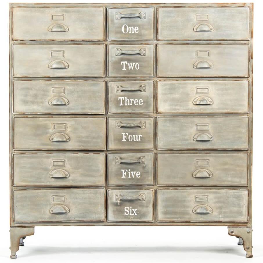 Patina Metal Numbers Chest | Industrial Chic – Belle Escape