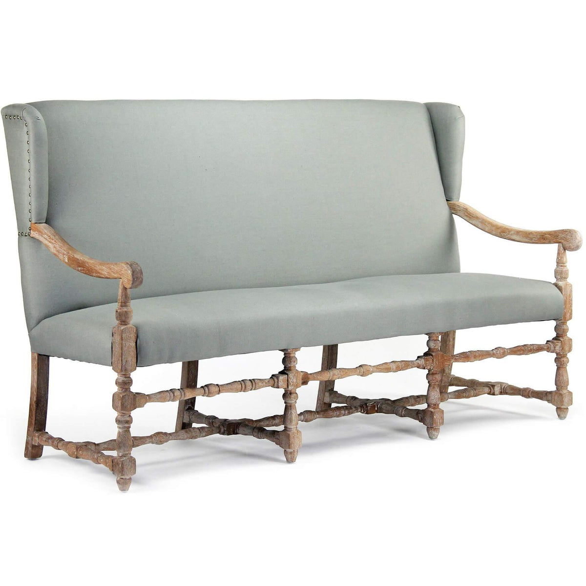 Sage Blue High Back Sofa Bench – Belle Escape