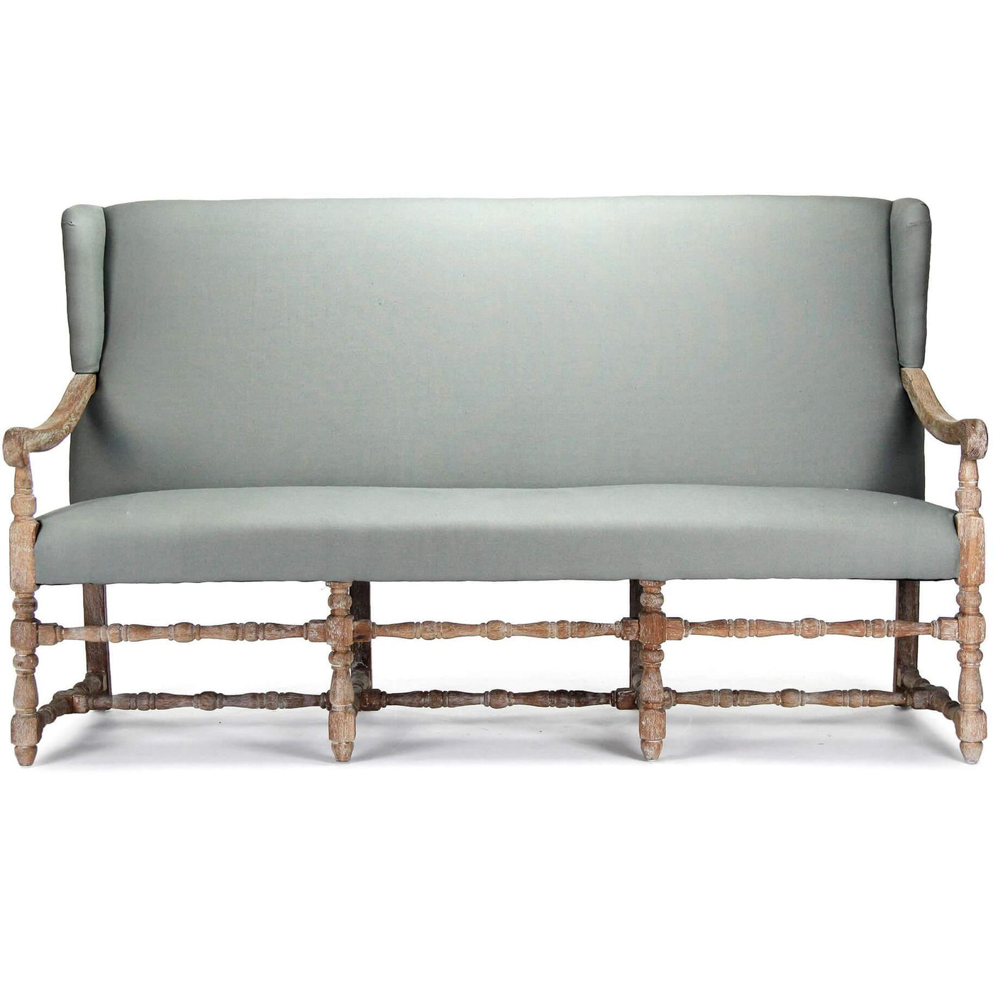 Sage Blue High Back Sofa Bench