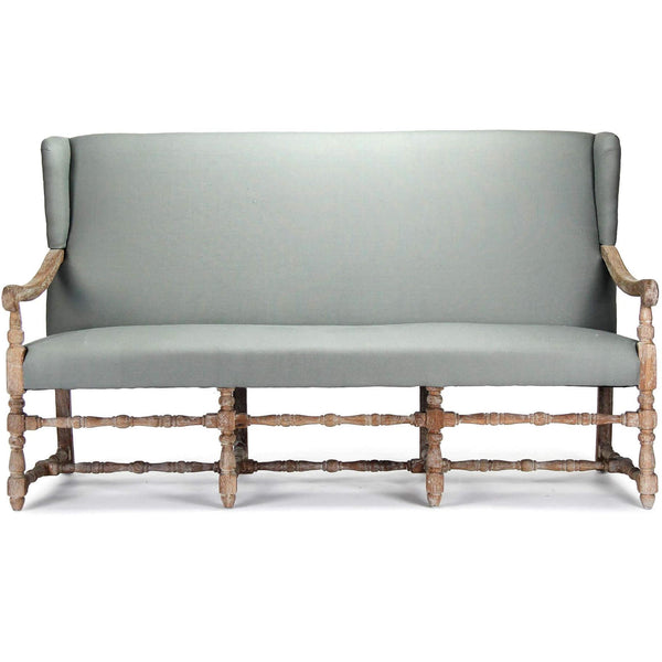 Sage Blue High Back Sofa Bench