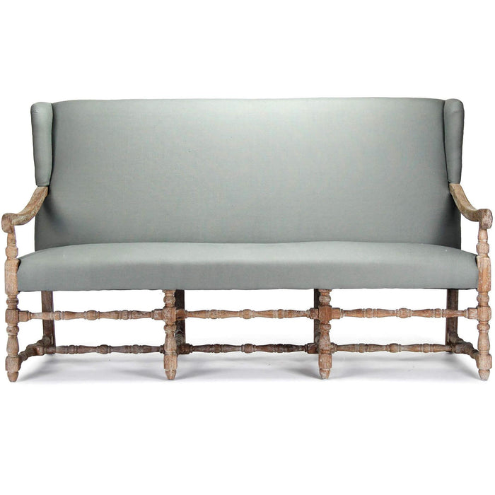 Sage Blue High Back Sofa Bench