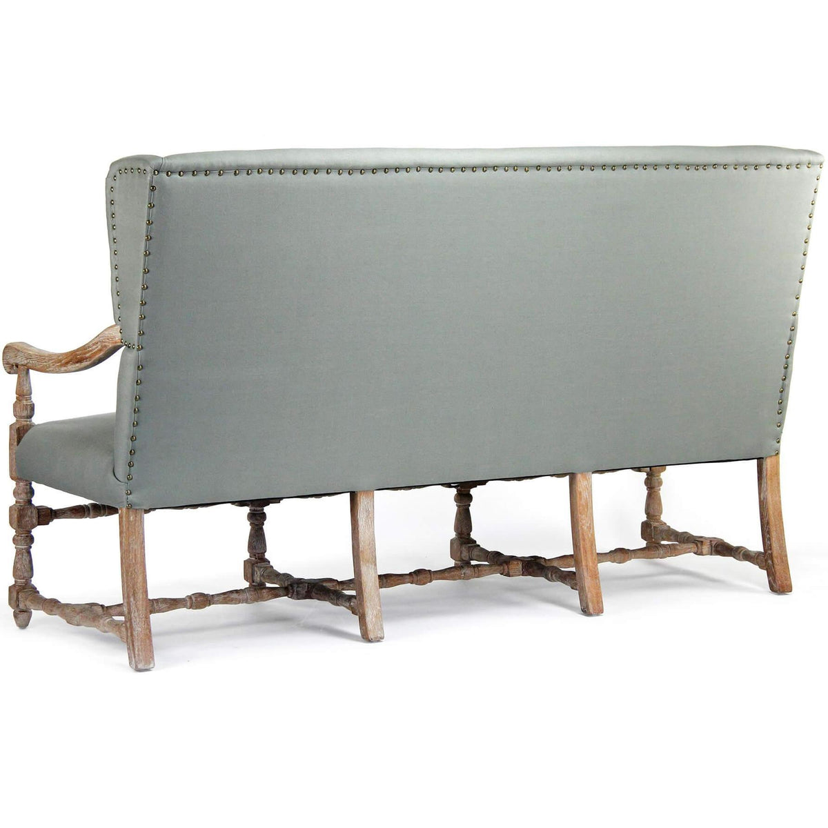Sage Blue High Back Sofa Bench