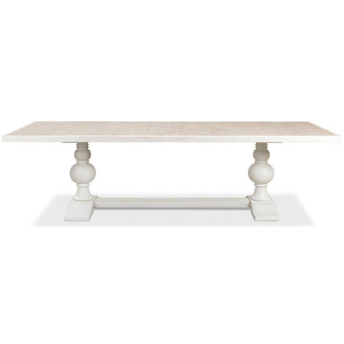 Reclaimed Wood Top White Farmhouse Table