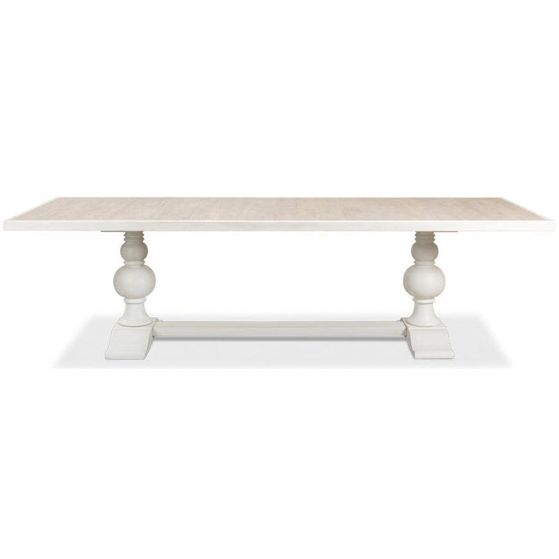 Reclaimed Wood Top White Farmhouse Table