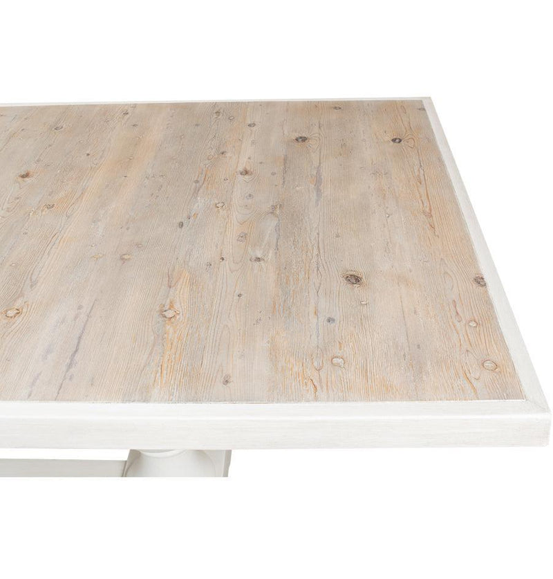 Reclaimed Wood Top White Farmhouse Table