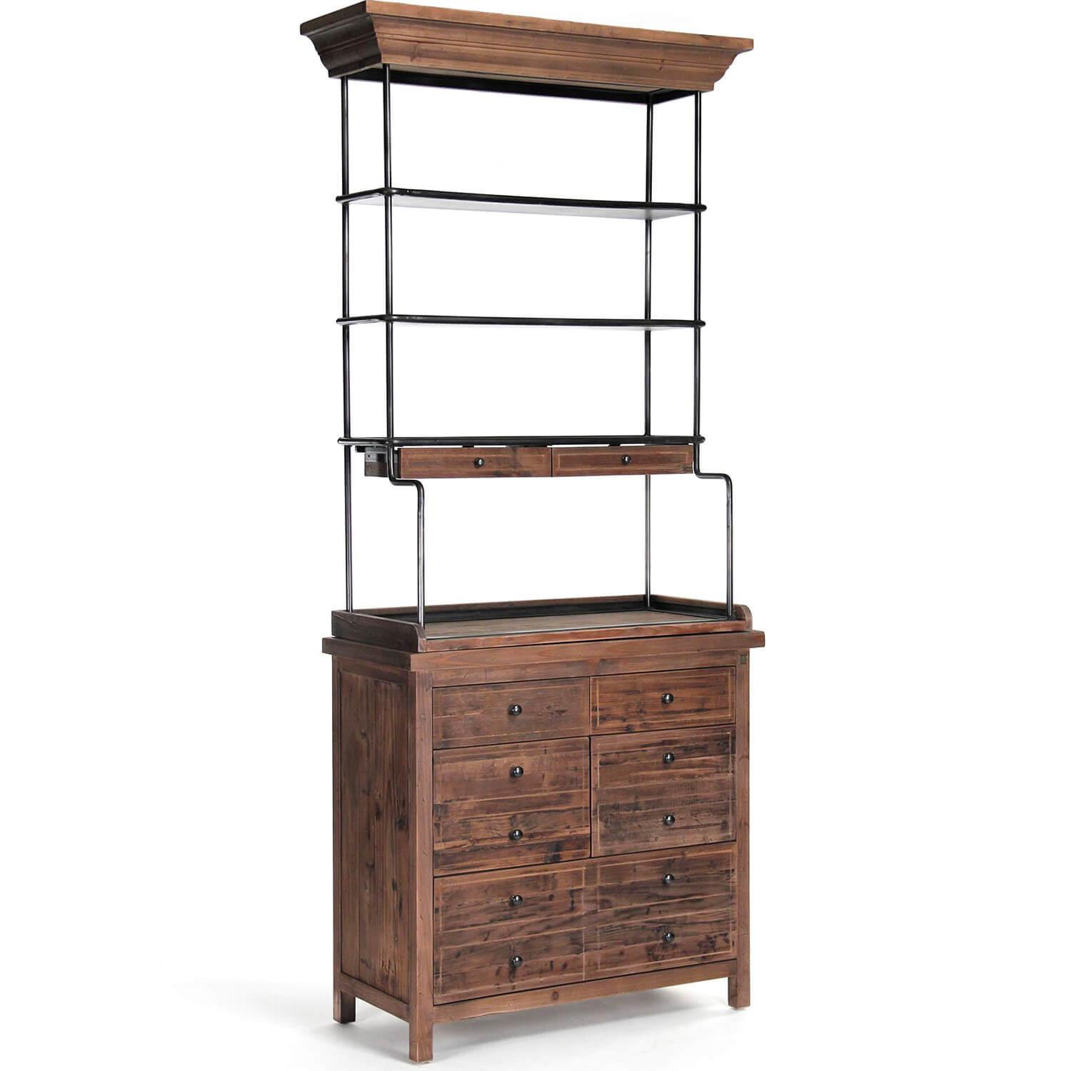 Rustic Wood and Metal Cabinet - Shaker style