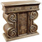 Scroll Painted Leonardo Console with Motif | Spanish Villa