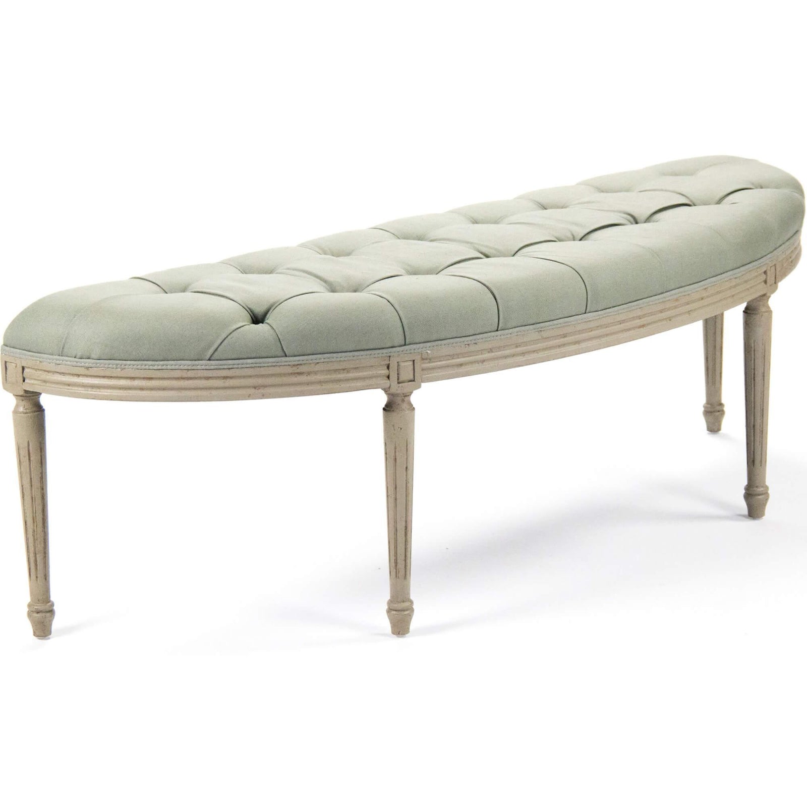 Sea Gray Louis Curved Bench - Provencal