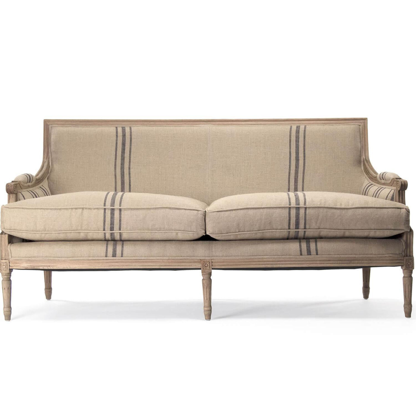Striped French Louis Sofa | Natural Coastal