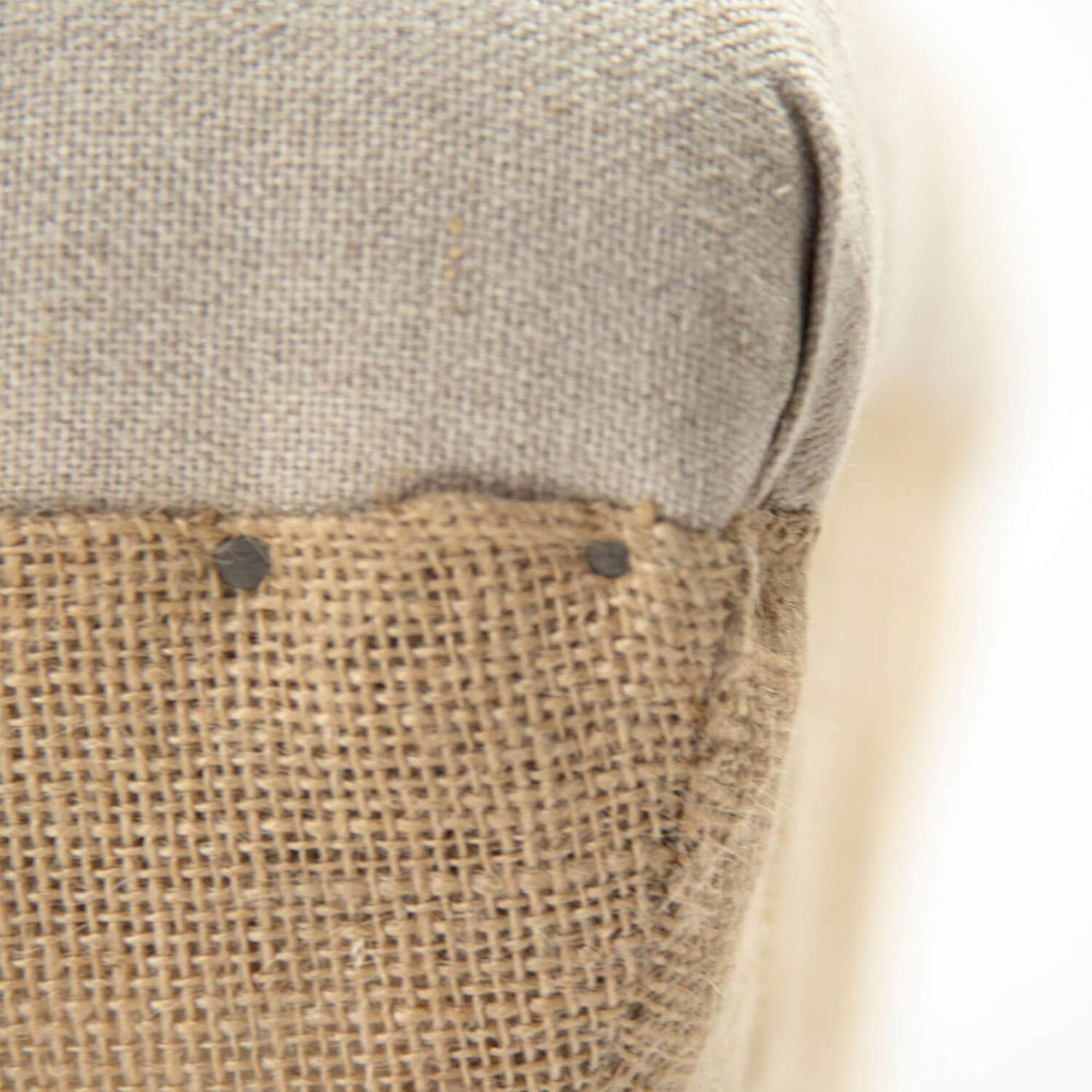 Tufted Burlap Coffee Table Ottoman - Belle Escape