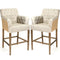 Tufted Jute Bar Stools - distressed frame