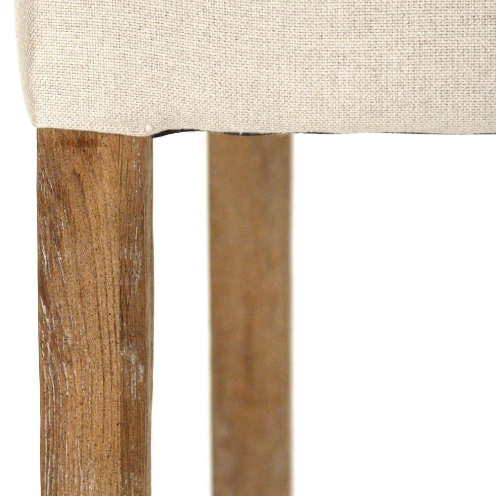 Tufted Jute Bar Stools - distressed frame