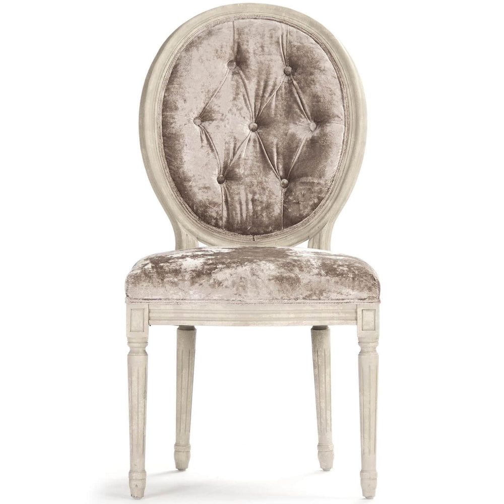 Velvet Round Back Medallion Side Chairs