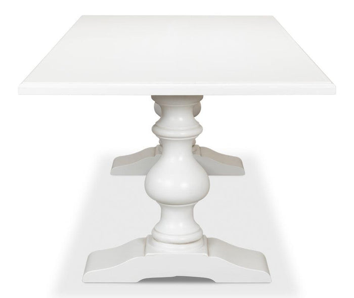 White French Country Trestle Dining Table
