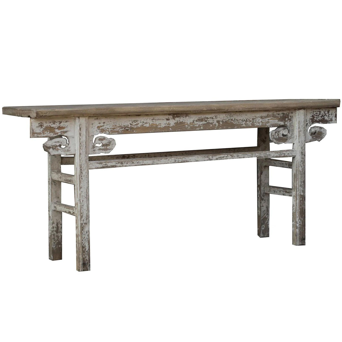 Rustic White Farmhouse Console Table