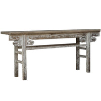 Rustic White Farmhouse Console Table