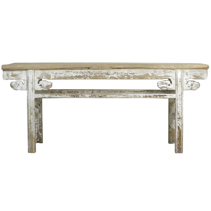 Rustic White Farmhouse Console Table