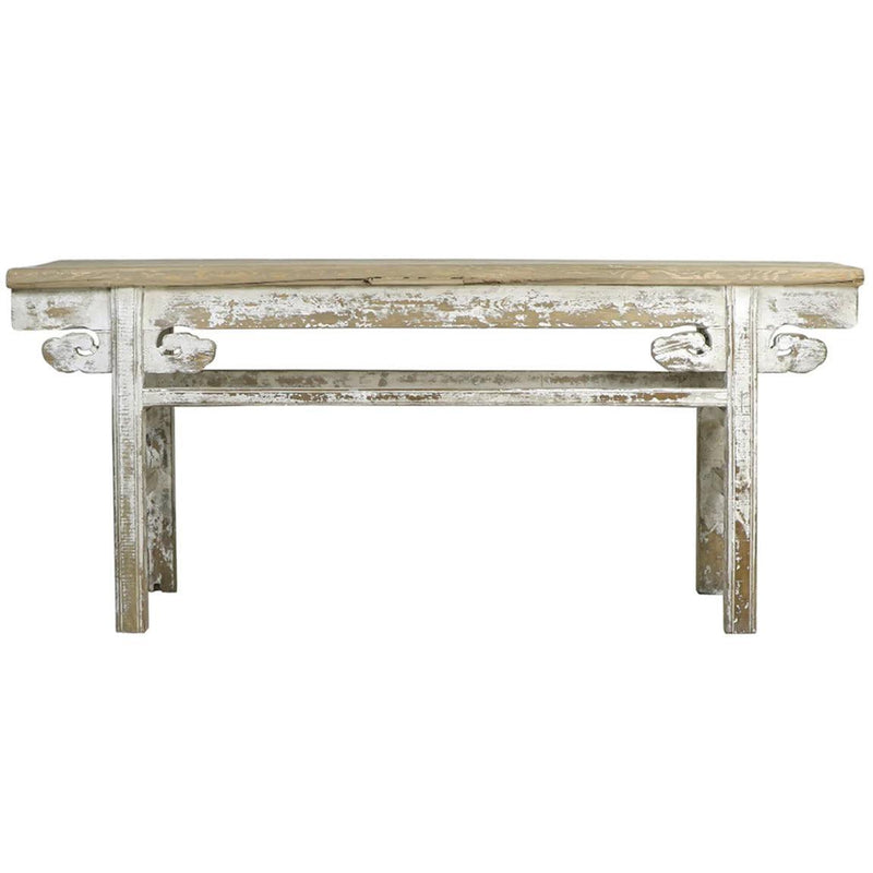 Rustic White Farmhouse Console Table